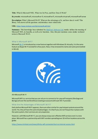 Microsoft wifi | PDF