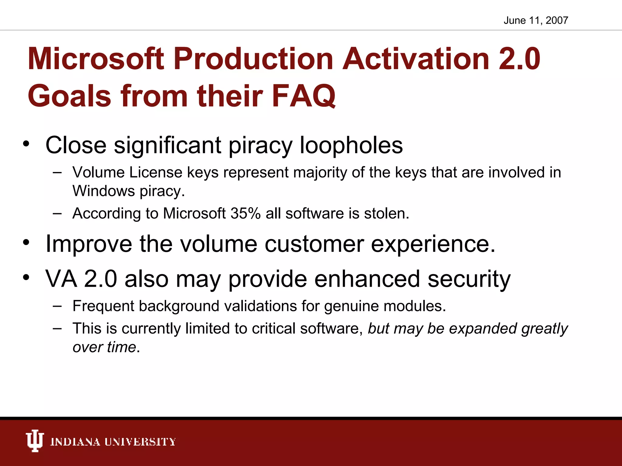 Microsoft Windows Vista Application Licensing | PPT