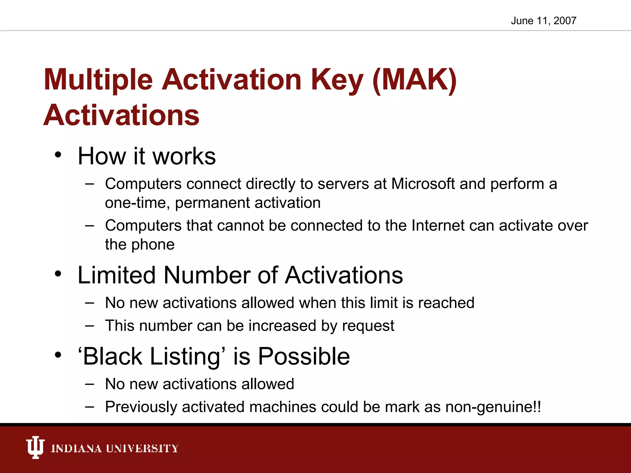 Microsoft Windows Vista Application Licensing | PPT