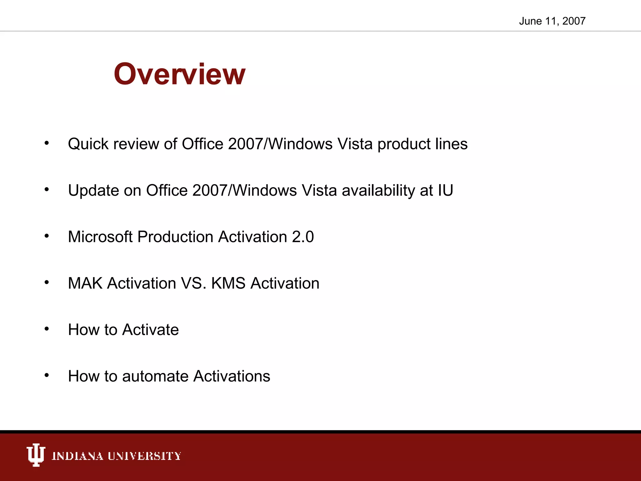 Microsoft Windows Vista Application Licensing | PPT