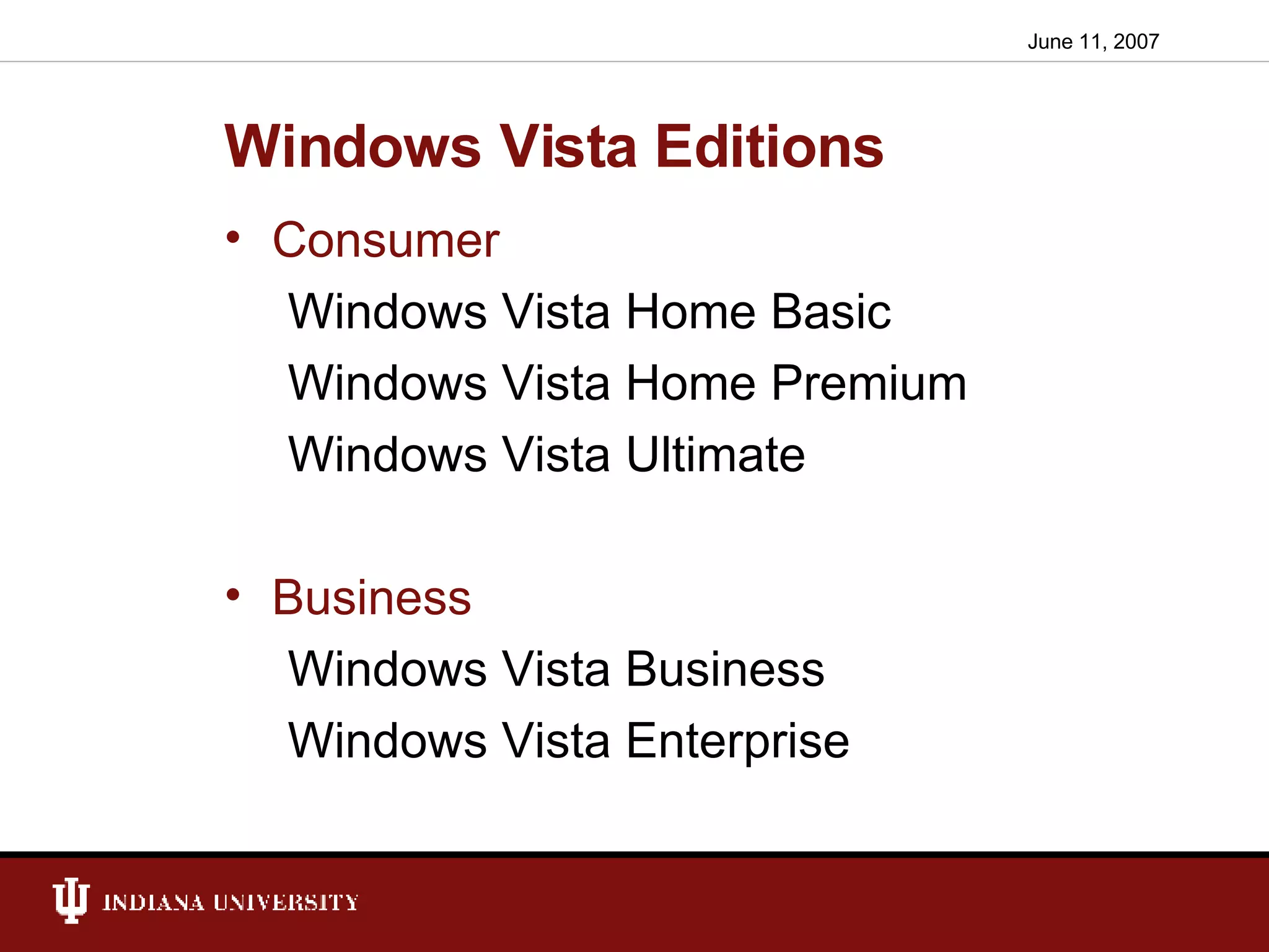 Microsoft Windows Vista Application Licensing | PPT