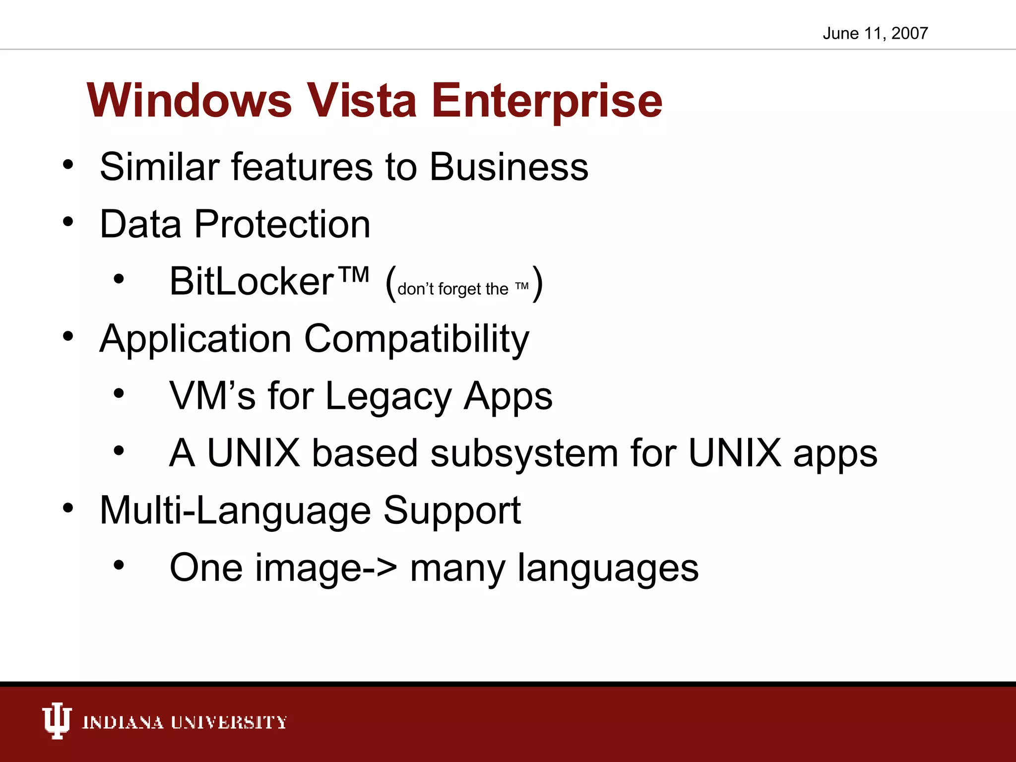 Microsoft Windows Vista Application Licensing | PPT