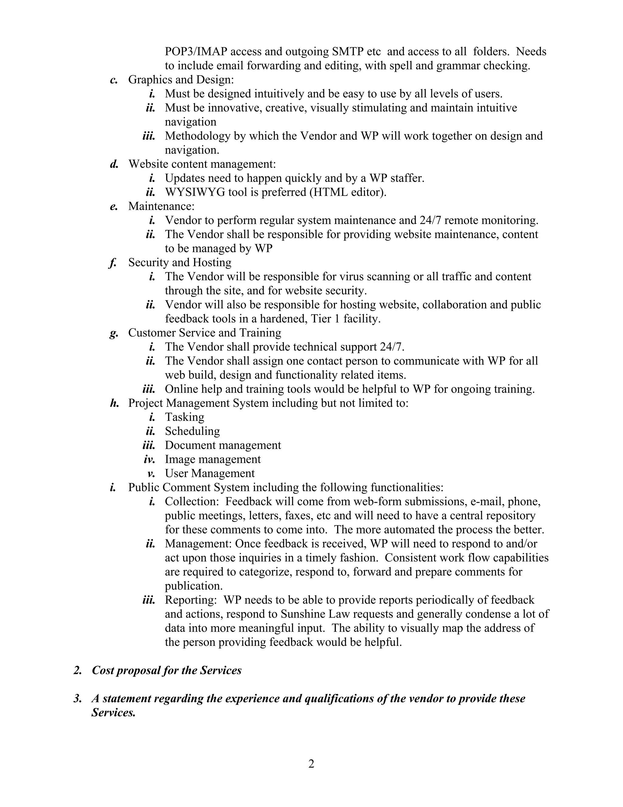 Microsoft Word - RFP for Website Design and Hosting | PDF