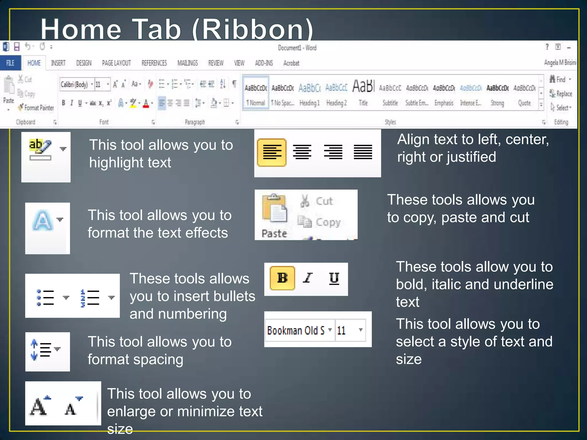 Microsoft 2013 word ribbons | PPTX