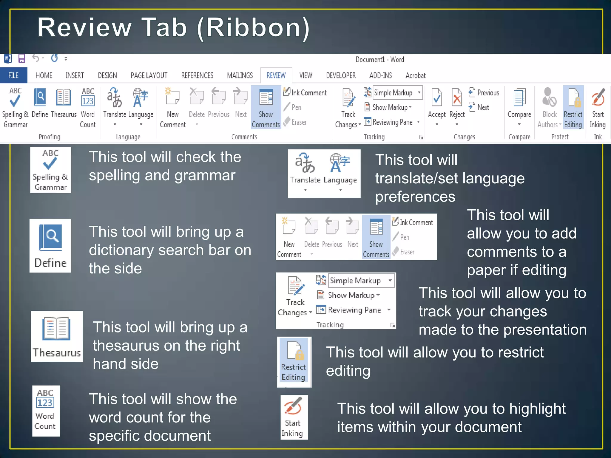 Microsoft 2013 word ribbons | PPTX