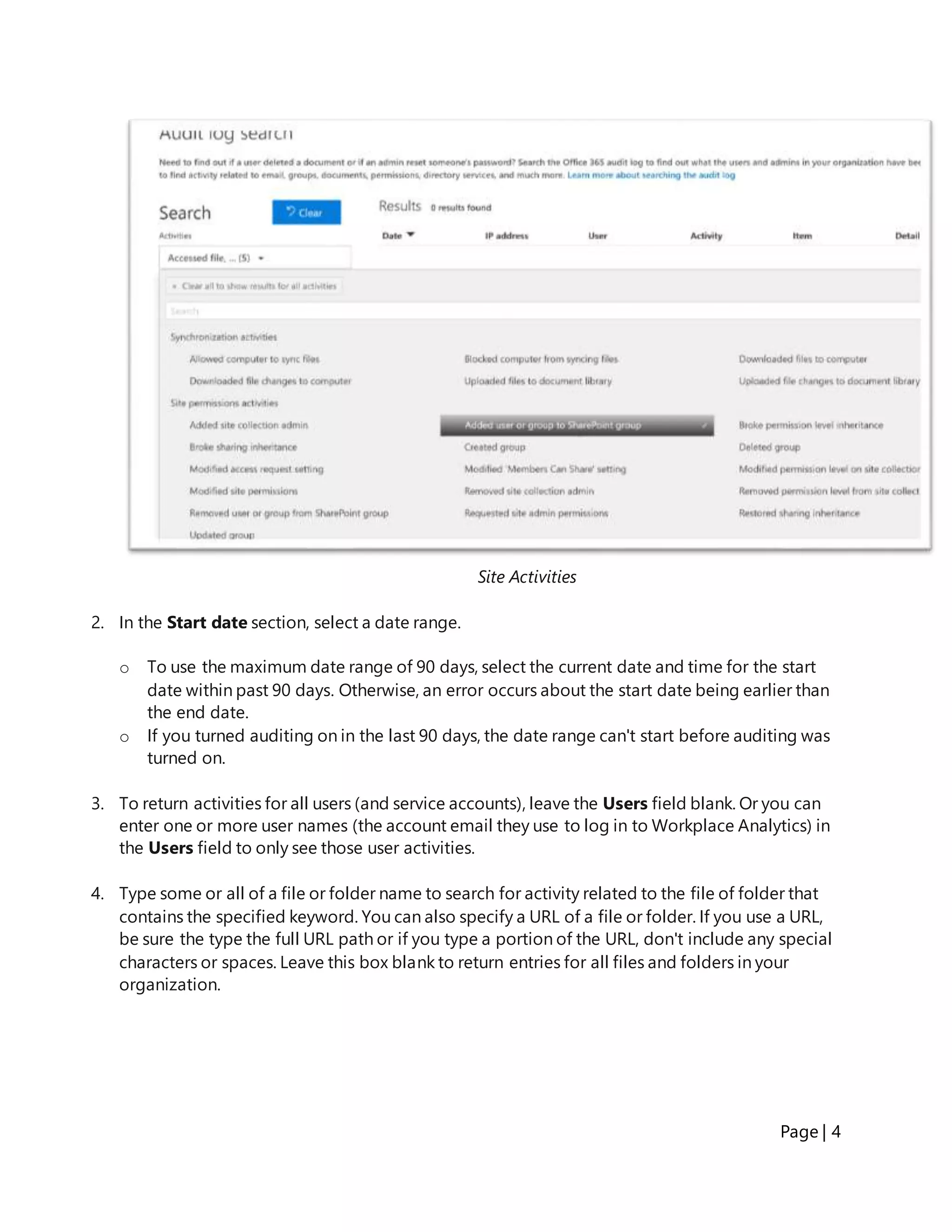 Microsoft 365 Audit Log Reports - M365 Learning Document | DOCX