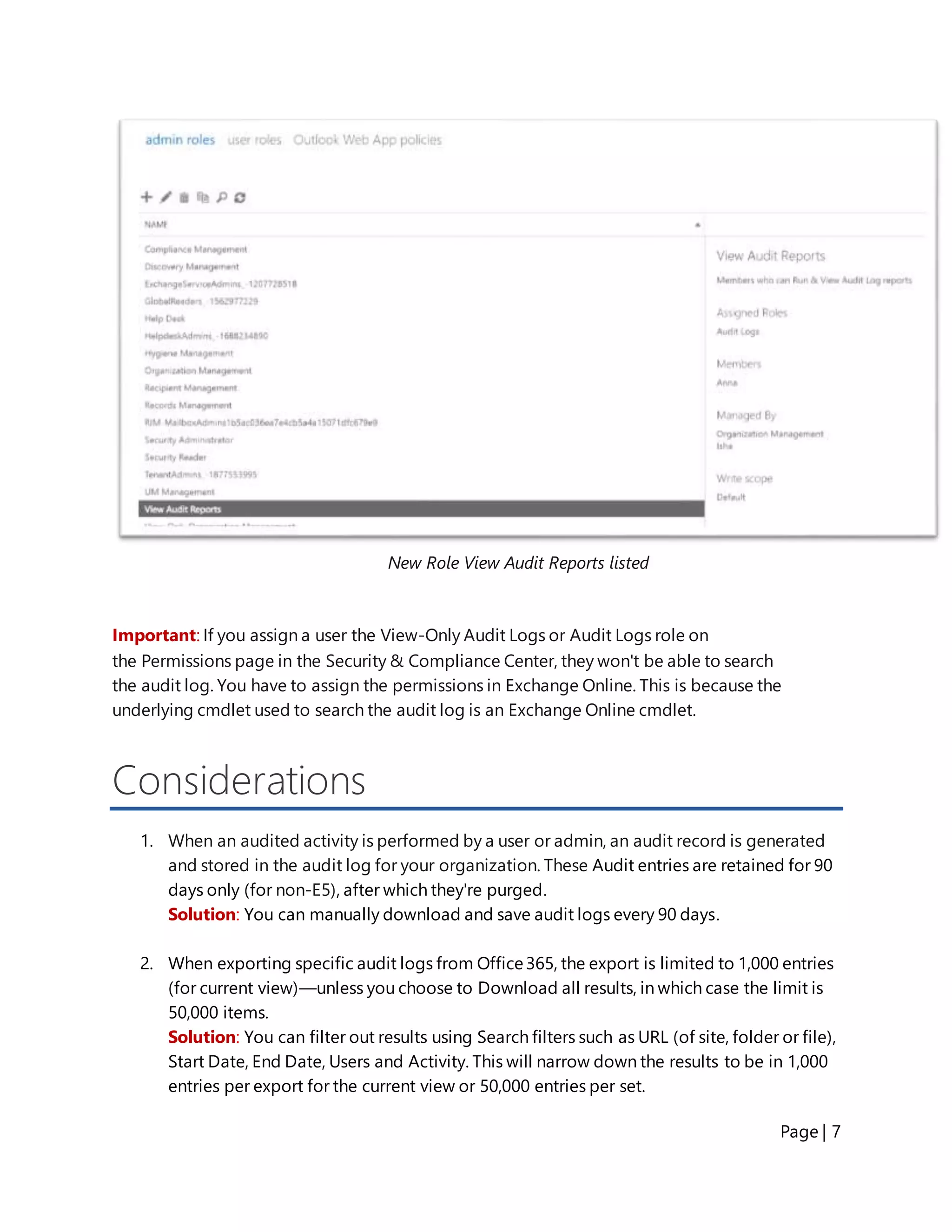 Microsoft 365 Audit Log Reports - M365 Learning Document | DOCX