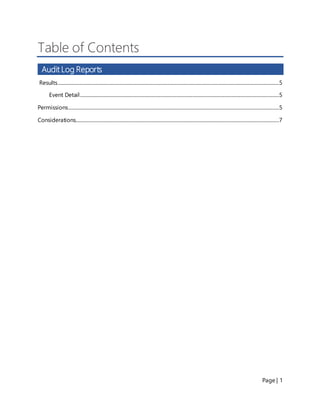 Microsoft 365 Audit Log Reports - M365 Learning Document | DOCX