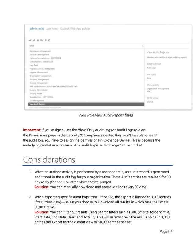 Microsoft 365 Audit Log Reports - M365 Learning Document | DOCX ...