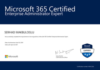 MICROSOFT 365 CERTIFIED: ENTERPRISE ADMINISTRATOR EXPERT | PPT