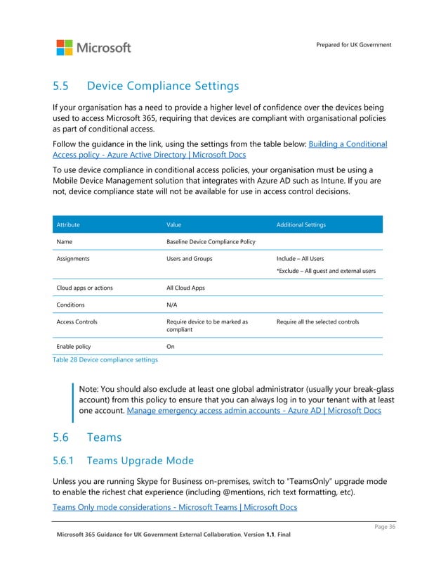 Microsoft 365 Collaboration Blueprint for UK Government - Technical ...