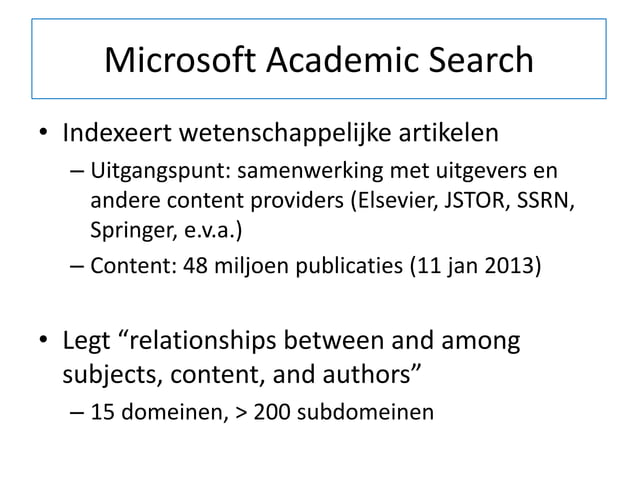 Microsoft Academic Search | PPTX