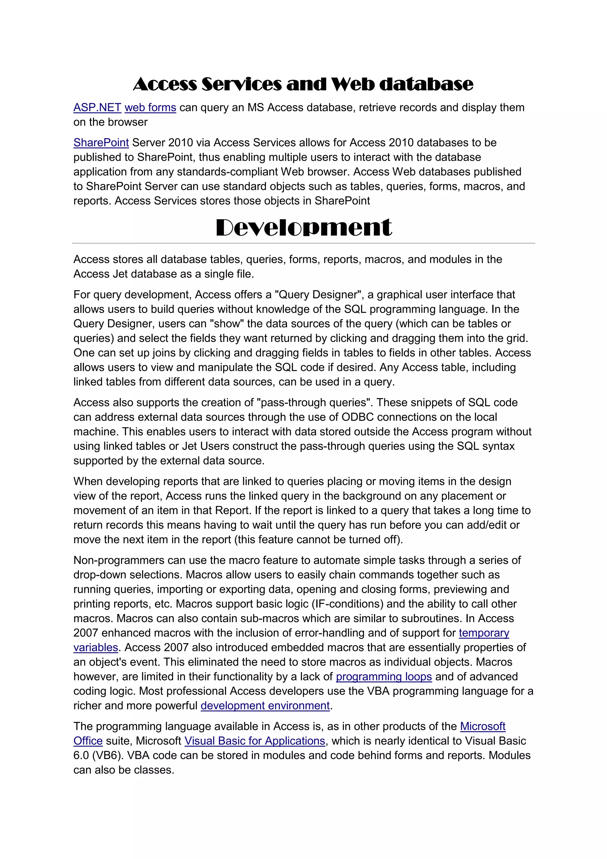 Microsoft access | DOCX