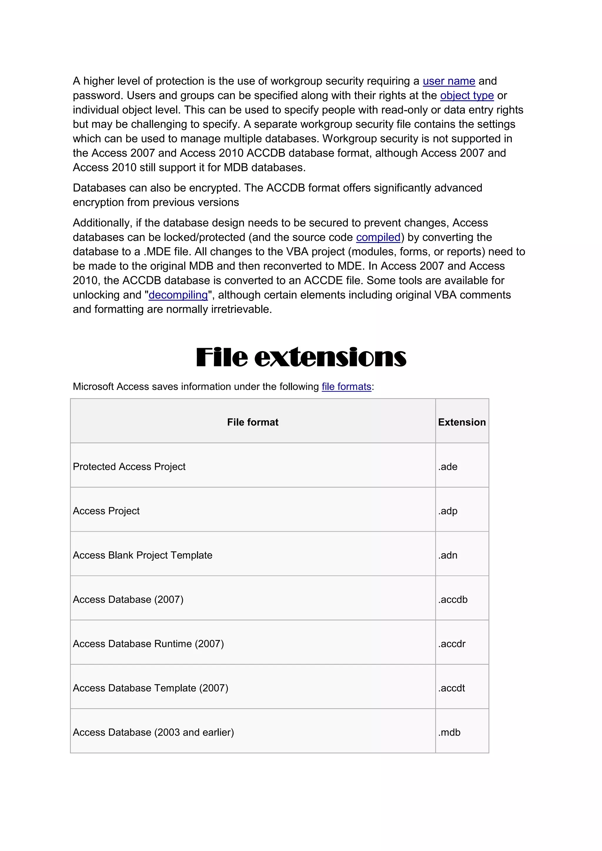 Microsoft access | DOCX