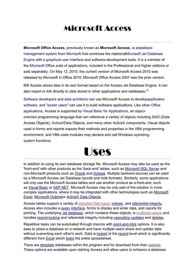 Microsoft access | DOCX