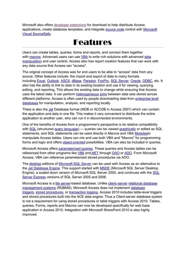 Microsoft access | DOCX