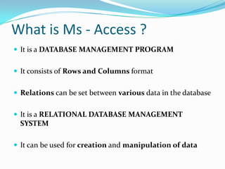 Microsoft access | PPTX