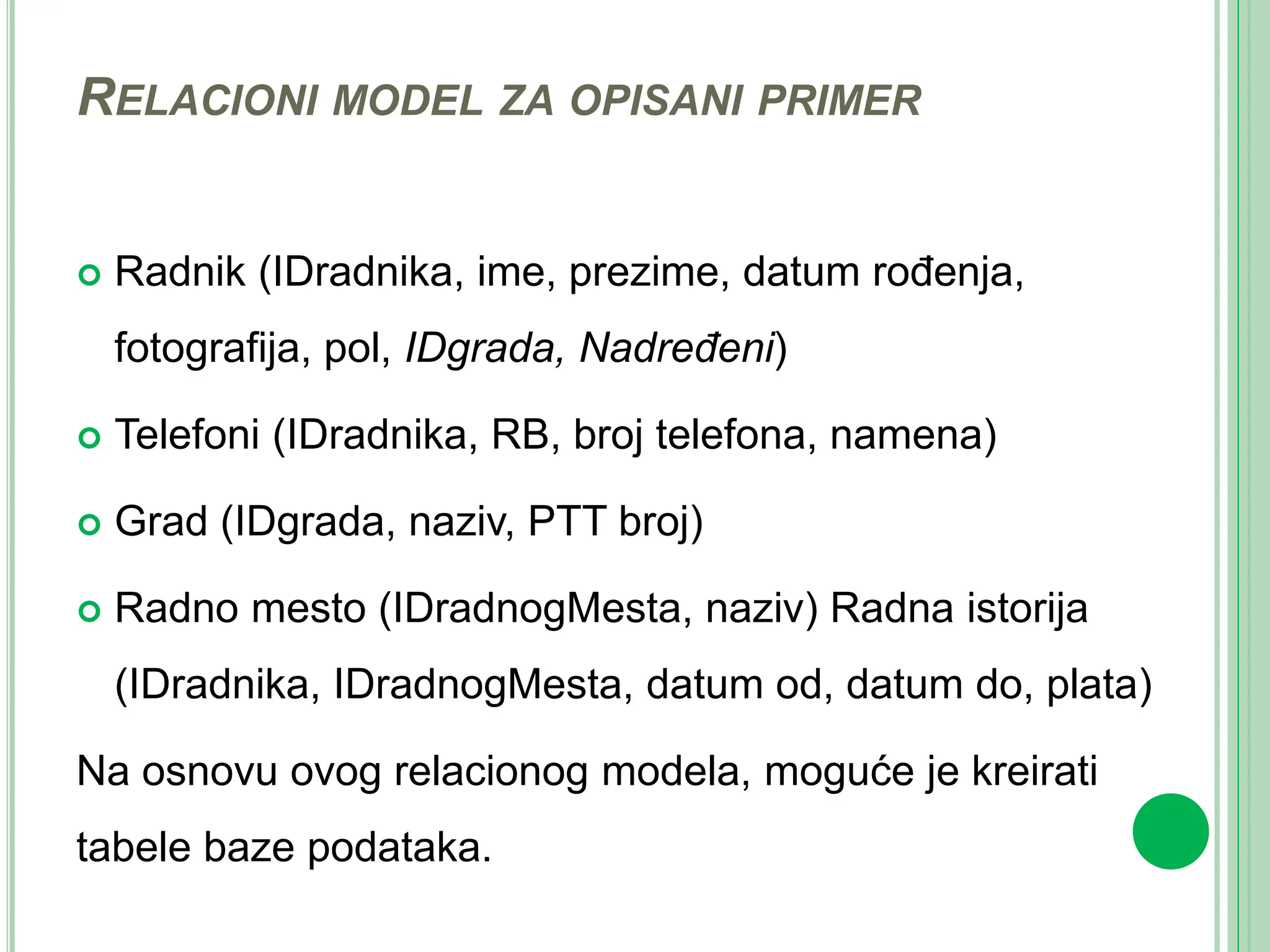Microsoft Access - baze podataka osnovni elementi | PPT
