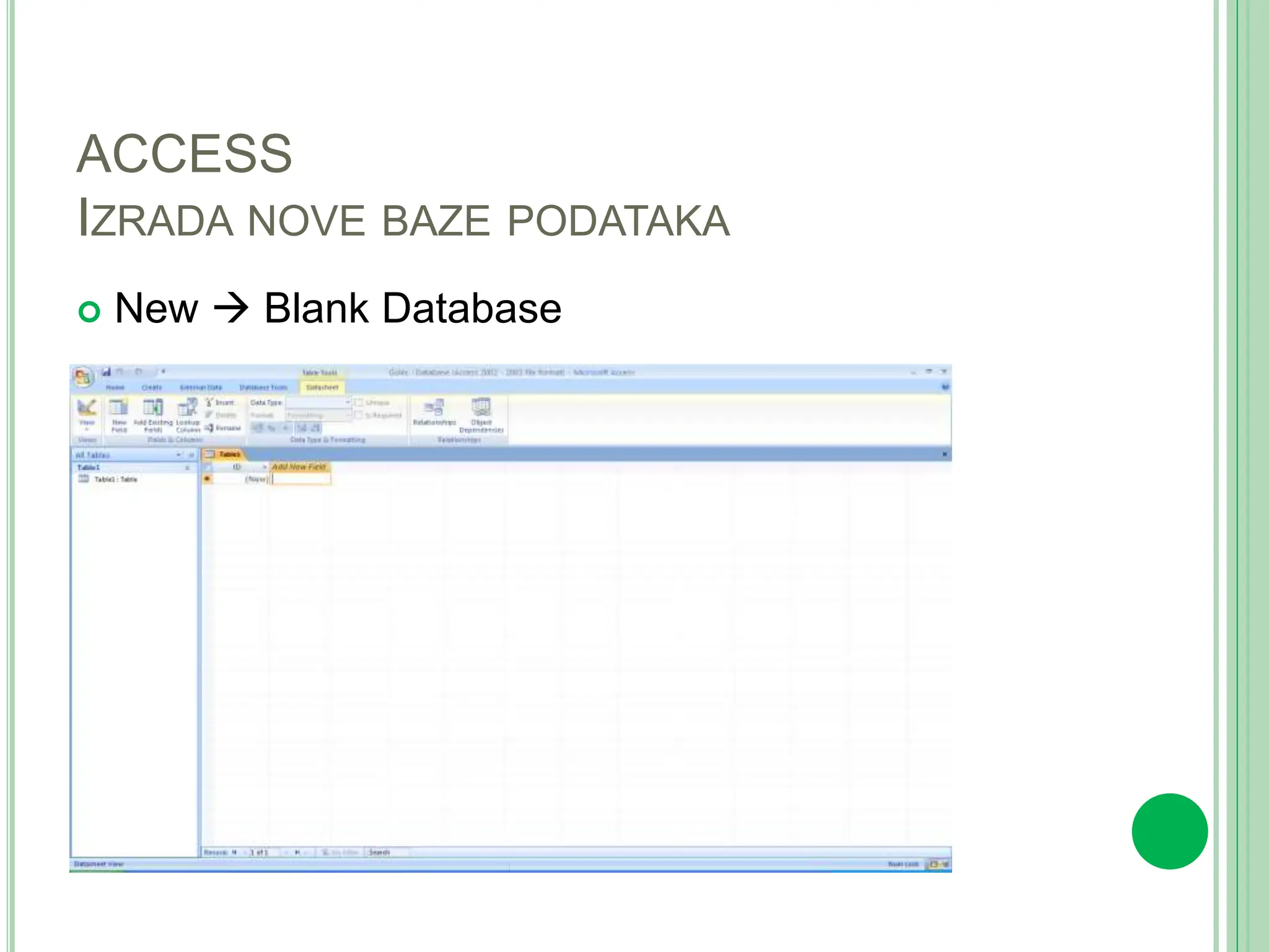Microsoft Access - baze podataka osnovni elementi | PPT