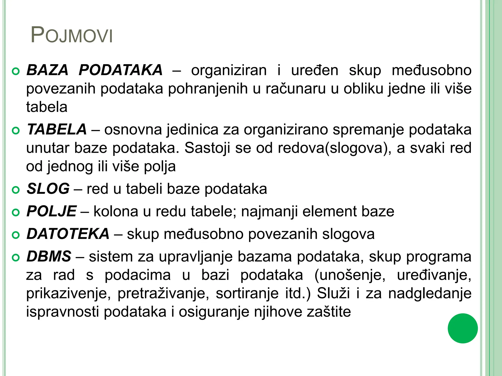 Microsoft Access - baze podataka osnovni elementi | PPT