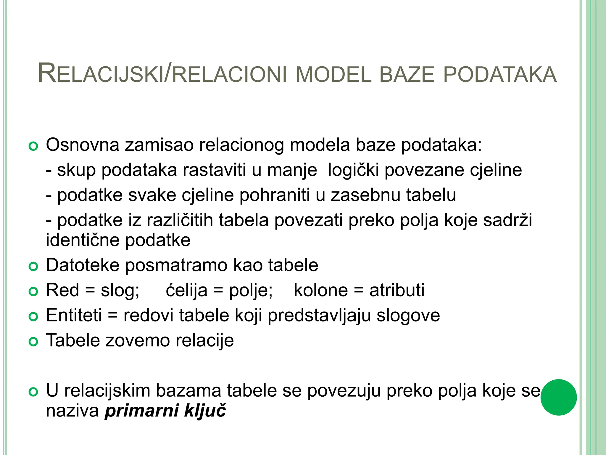 Microsoft Access - baze podataka osnovni elementi | PPT
