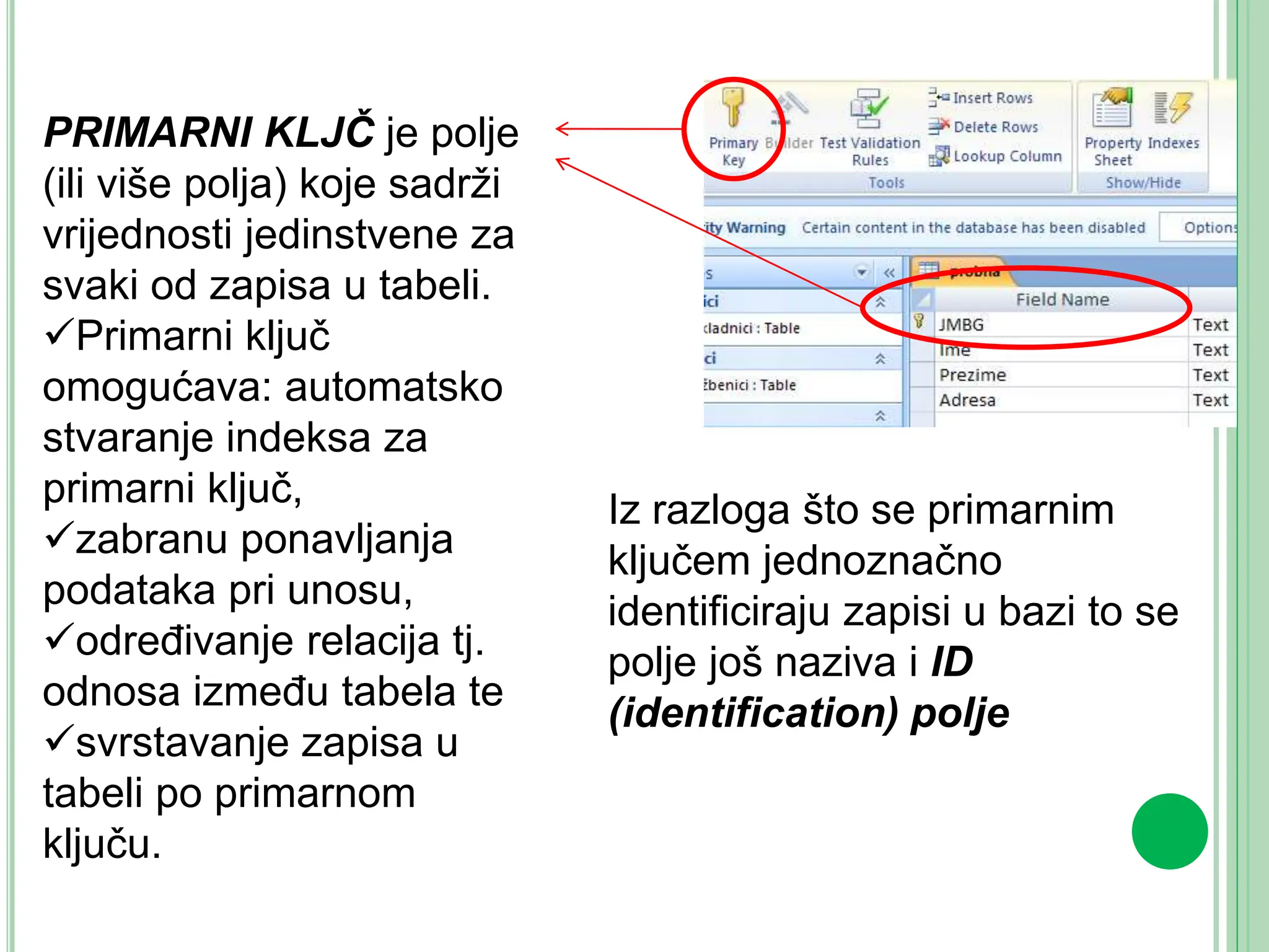 Microsoft Access - baze podataka osnovni elementi | PPT