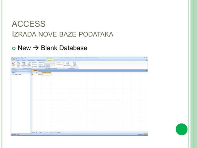 Microsoft Access - baze podataka osnovni elementi | PPT