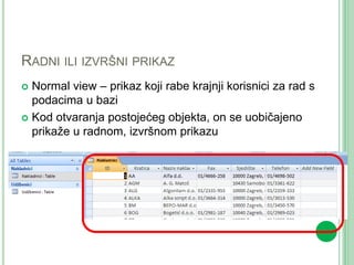 Microsoft Access - baze podataka osnovni elementi | PPT