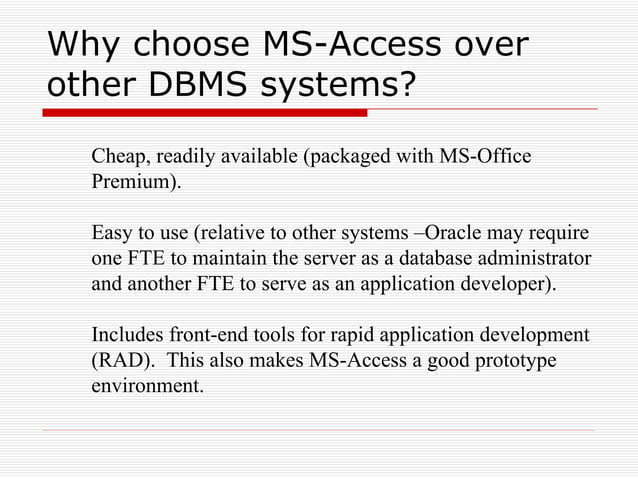 Microsoft access powerpoint final | PPT | Databases | Computer Software and Applications