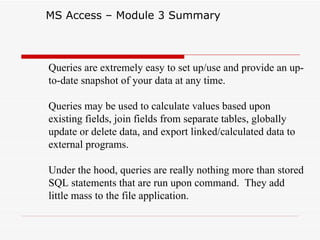 Microsoft access powerpoint final | PPT | Databases | Computer Software ...