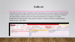 MICROSOFT ACCESS - SONIA ESCOBAR | PPTX