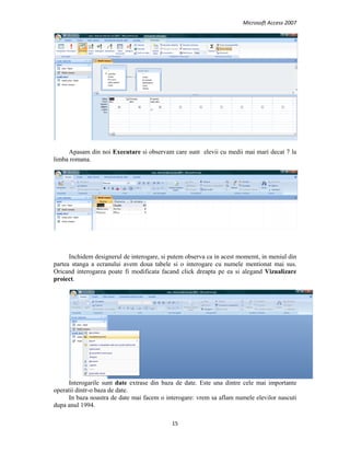 Microsoft access 2007 suport de curs | PDF
