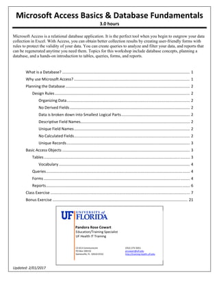 MICROSOFT ACCESS 2016Basics-Handouts and LESSON Introduction.pdf