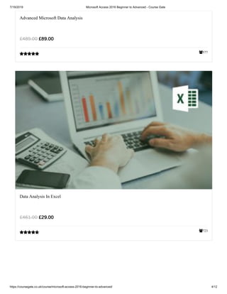 Microsoft Access 2016 Beginner to Advanced - Course Gate | PDF