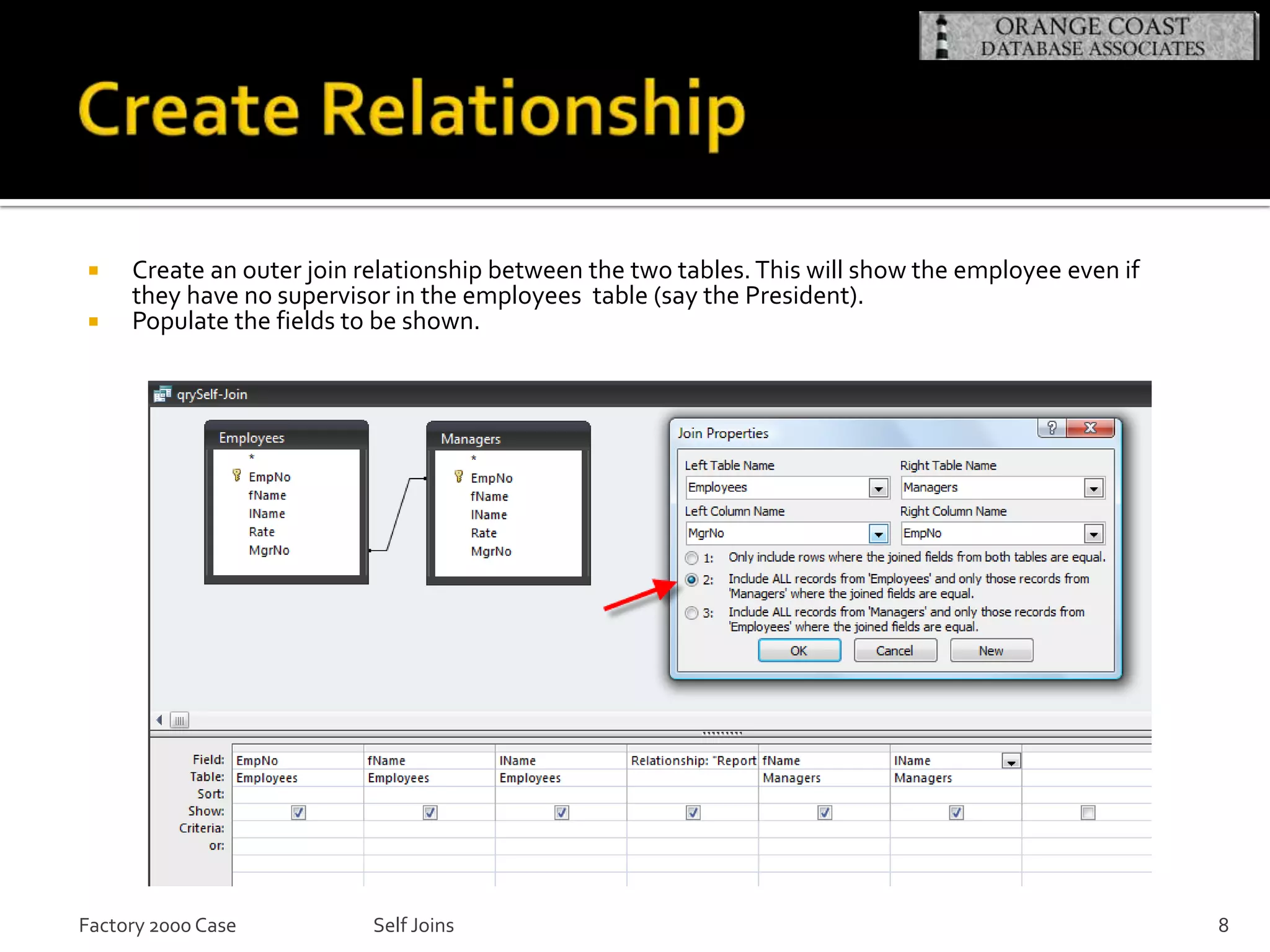 Microsoft access self joins | PPT