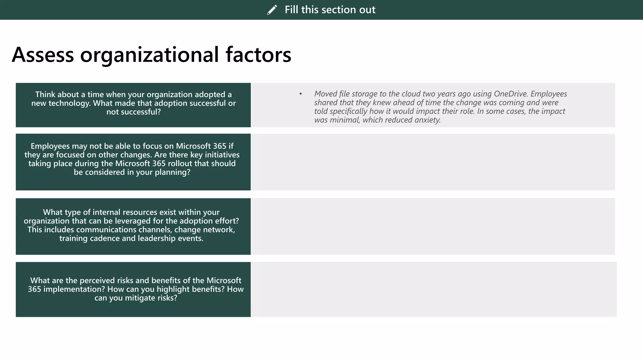 Microsoft adoption guide workbook | PPT