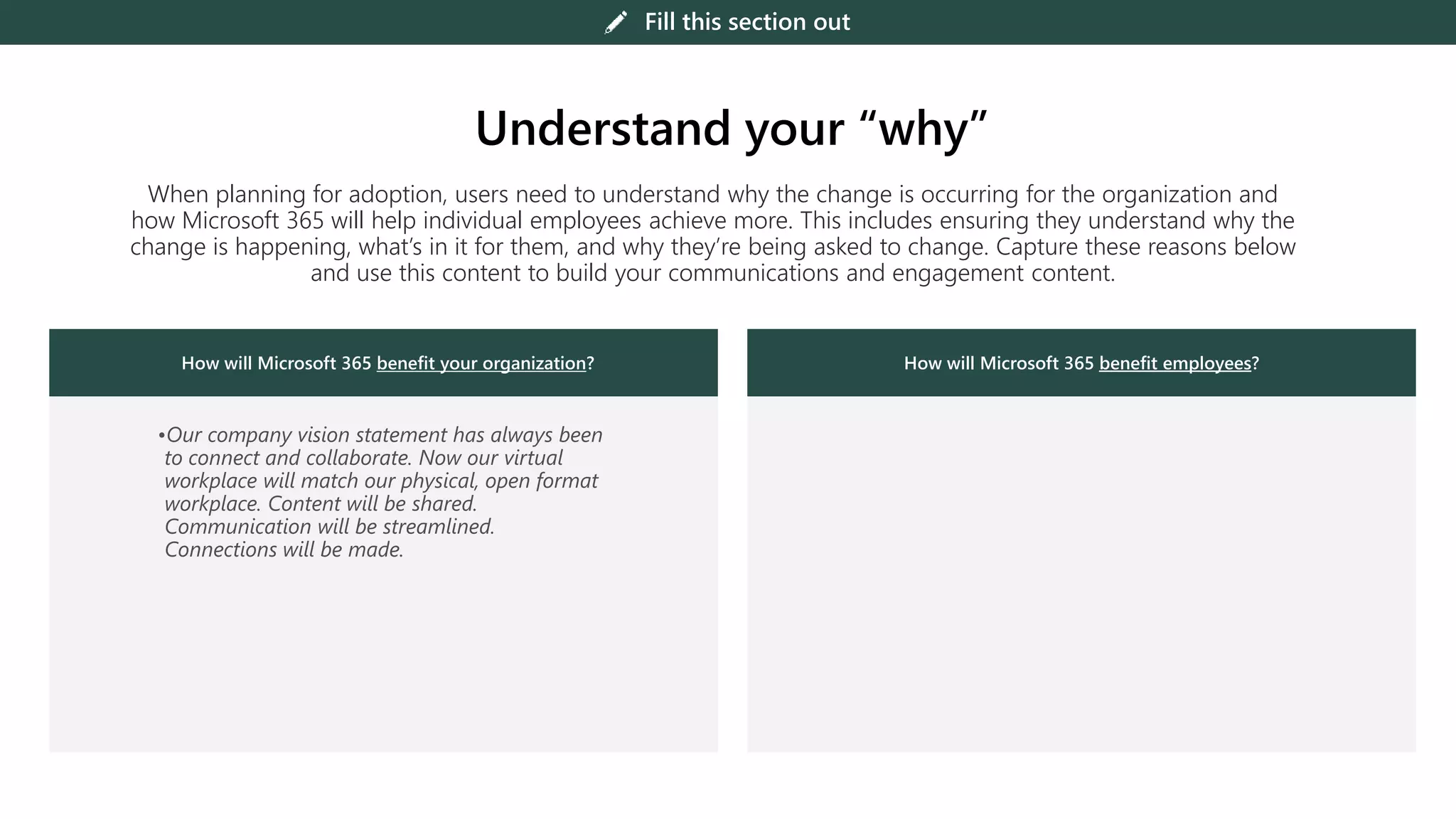 Microsoft adoption guide workbook | PPT