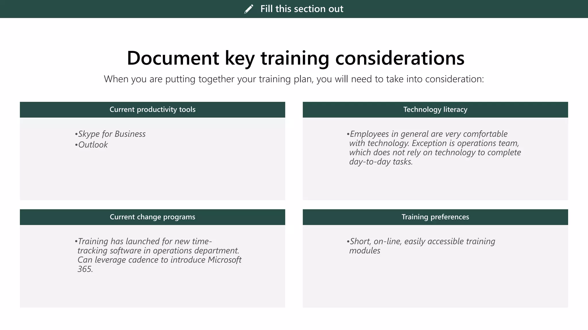 Microsoft adoption guide workbook | PPT