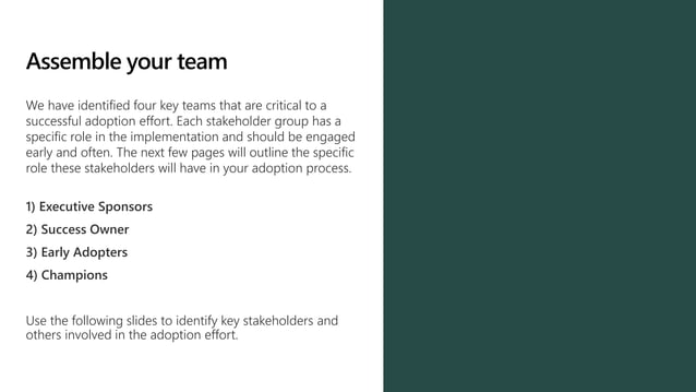 Microsoft adoption guide workbook | PPT