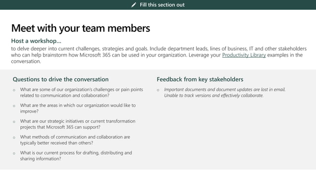 Microsoft adoption guide workbook | PPT