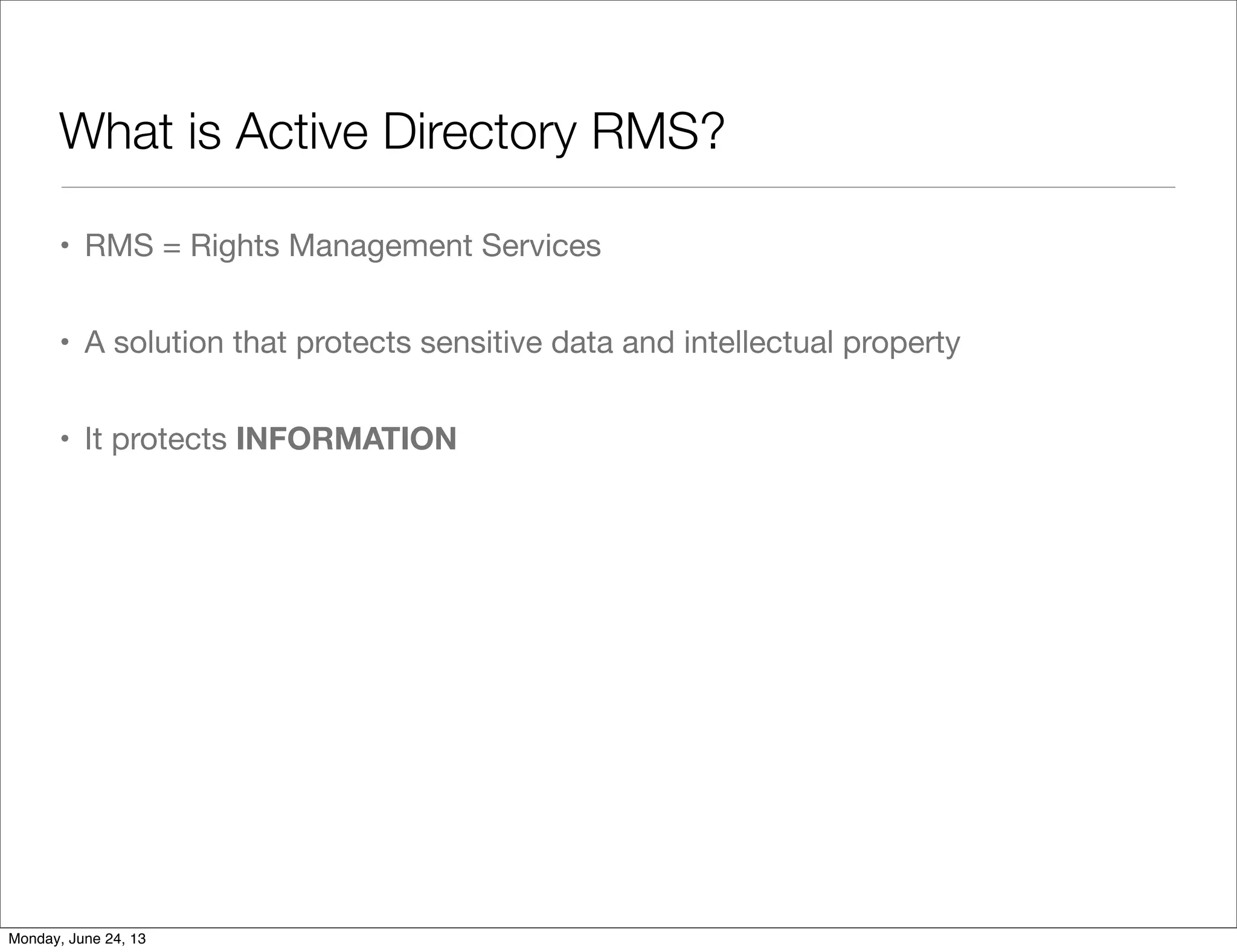 What is Microsoft Active Directory RMS (Rights Management Services)? | PDF