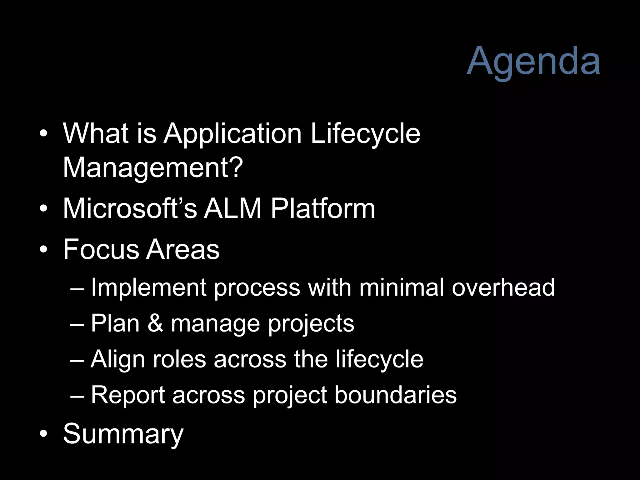 Microsoft ALM Platform Overview | PPTX