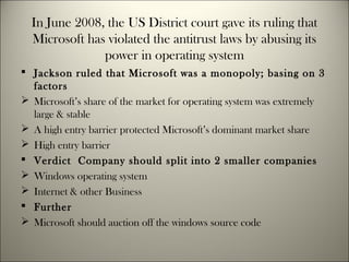 Microsoft antitrust case | PPT