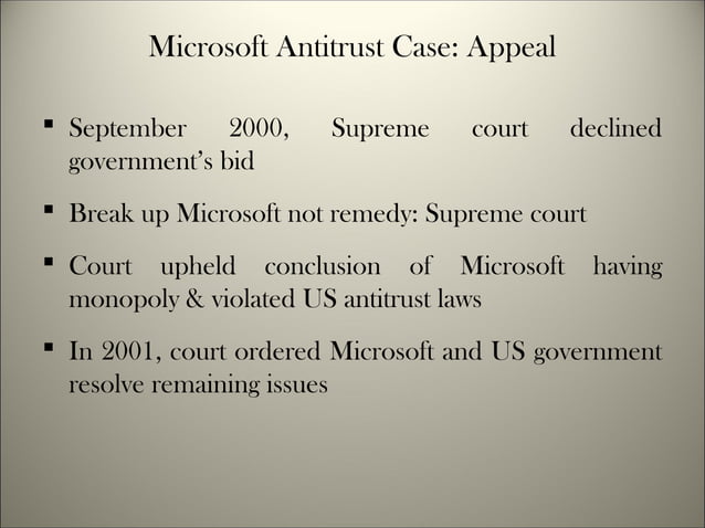 Microsoft antitrust case | PPT