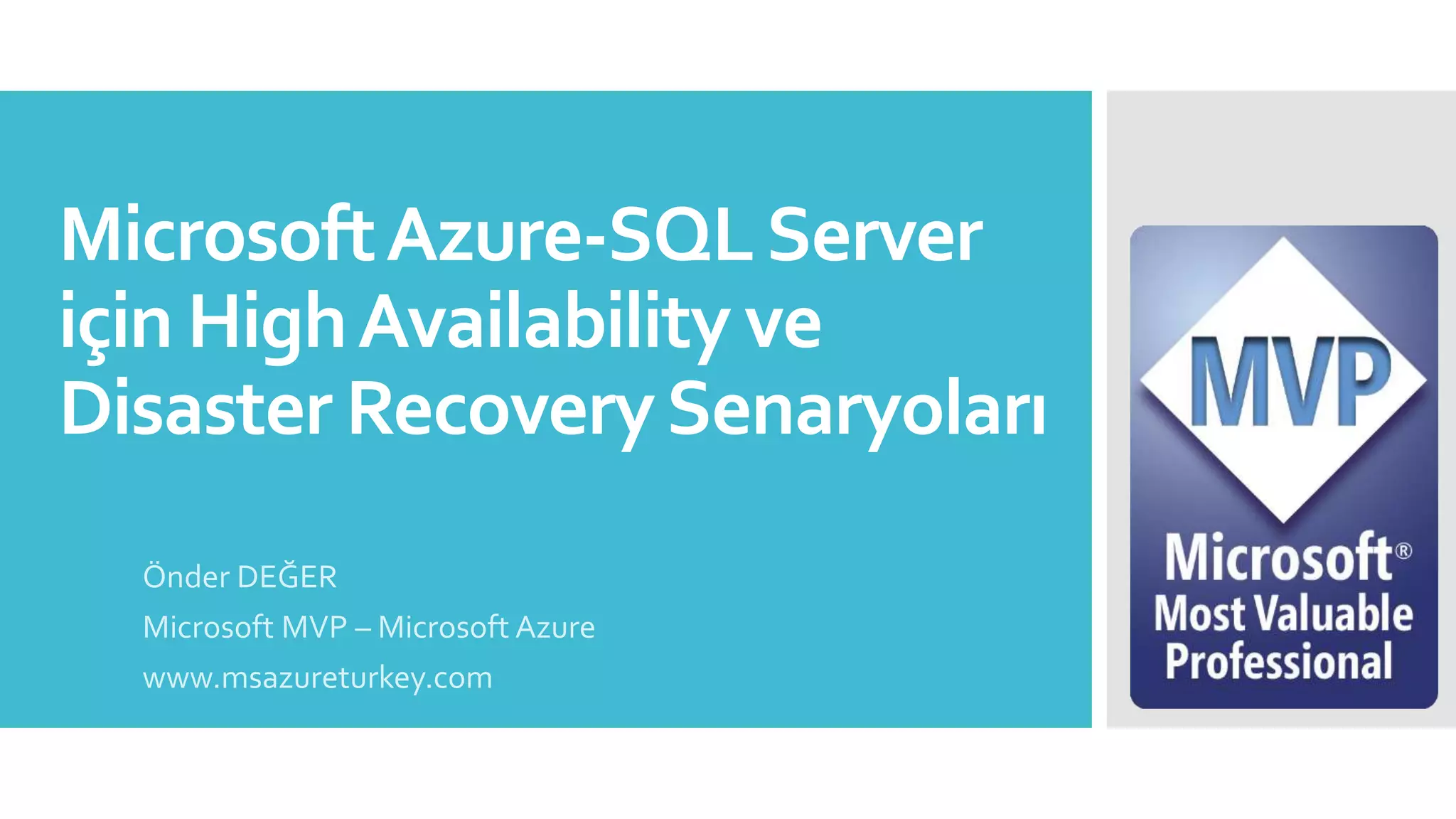Microsoft Azure Sql Server HADR | PPT Microsoft Azure Sql Server HADR | PPT