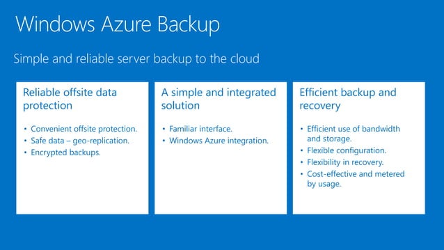 Microsoft azure backup overview | PPTX | Cloud Computing | Internet