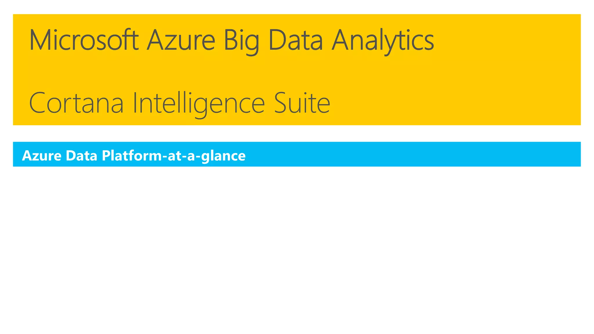 Microsoft Azure Big Data Analytics | PPTX