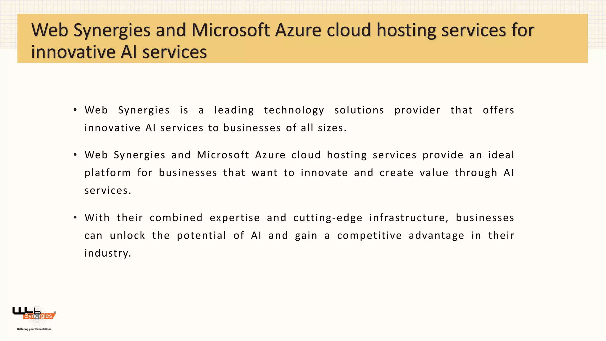 Microsoft Azure cloud hosting services for AI infrastructure | PPT