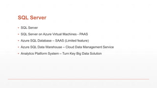 Microsoft azure database offerings | PPTX
