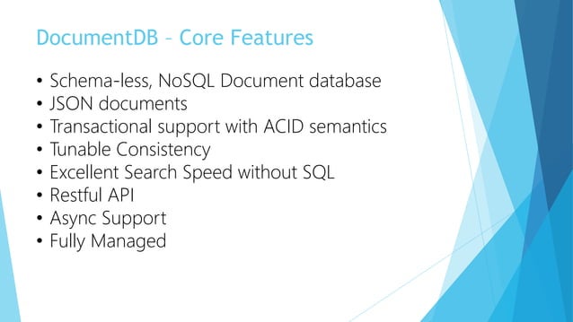 Microsoft Azure DocumentDB - Global Azure Bootcamp 2016 | PPTX